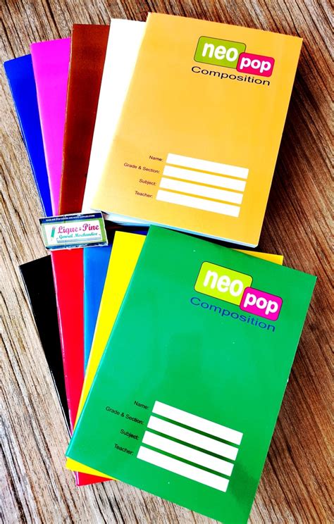 Lique Pine Pcs Veco Composition Notebooks Neo Pop Assorted Colors