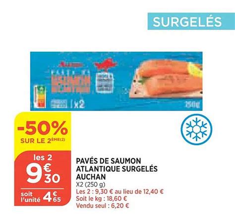 Promo Pavés De Saumon Atlantique Surgelés Auchan chez Bi1 iCatalogue fr