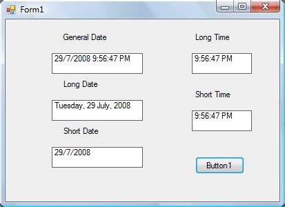 Formatting Date And Time In Visual Basic 2008