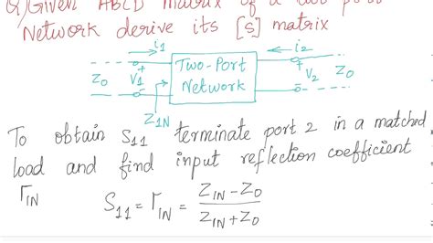 abcd to s parameter conversion expressions youtube