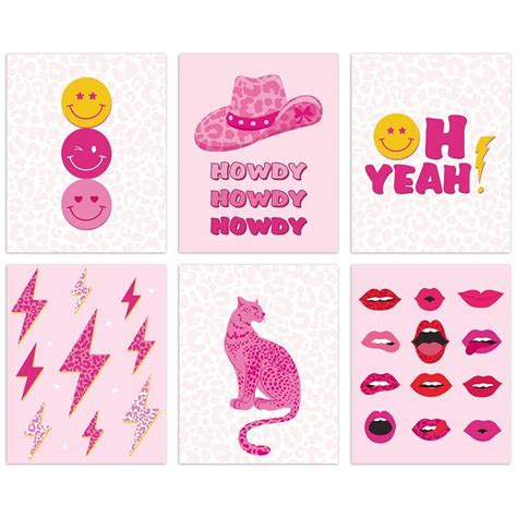 HLNIUC Pink Aesthetic Poster Preppy Room Decor Girls Art Print Modern