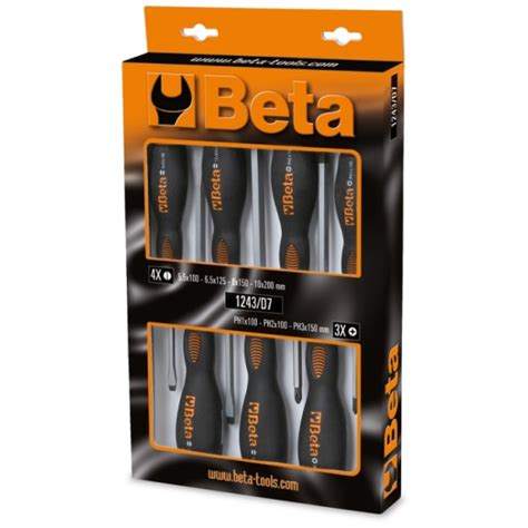 Jeu de 7 tournevis à zone de frappe 1243 D7 Beta Tools