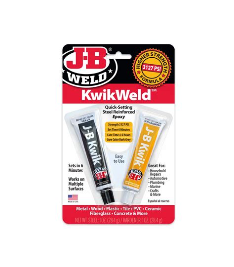 J B Weld Twin Tube Kwikweld Quick Setting Steel Reinforced Epoxy 56 G