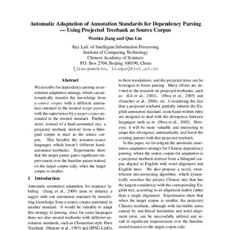 automatic adaptation of annotation standards for dependency parsing using projected treebank