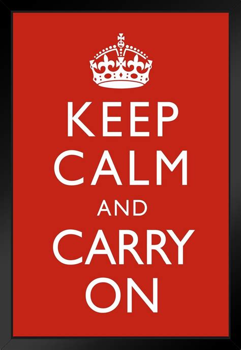 Trinx Keep Calm Carry On Classic Vintage British Red Motivational