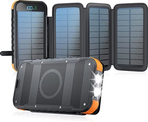 Batterie Externe Solaire 27000mAh Portable Chargeur Solaire Avec 4