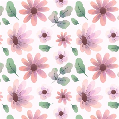 Patrón de flores acuarela abstracta Vector Gratis