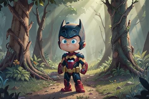 Batman Superman Dibujos Animados Lindo Personaje Papel Tapiz Fondo