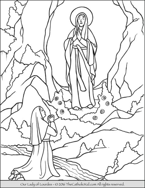Madonna Di Lourdes Da Colorare