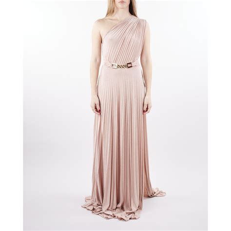 ELISABETTA FRANCHI Abito Monospalla In Lurex Con Catena Elisabetta