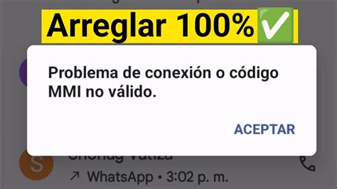 Problema De Conexi N O C Digo Mmi No Valido I Soluciones Youtube