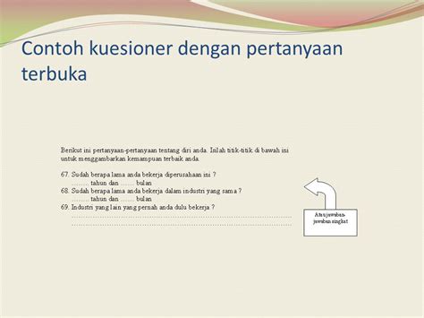 Detail Contoh Kuesioner Terbuka Koleksi Nomer