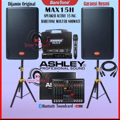 Jual Paket Sound System Speaker Aktif 15 Inch 800 Watt BareTone MAX15H