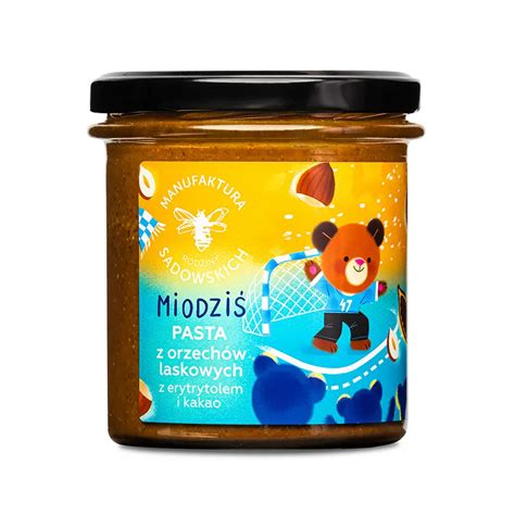 Pasta z orzechów laskowych z erytrytolem i kakao MIODZIŚ