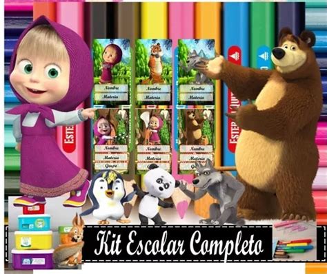Etiquetas Escolares Masha Y El Oso Imprimibles S Cuotas Sin Inter S