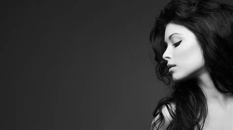 Fondos De Pantalla Cara Mujer Monocromo Modelo Fondo Simple Pelo