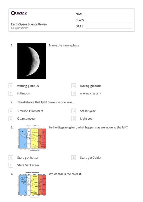 50 Earth Space Science Worksheets On Quizizz Free Printable