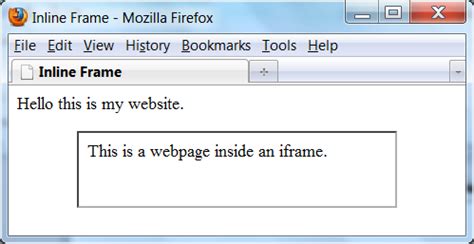 HTML Inline Frames And Frame Related Attributes TechTack Lessons