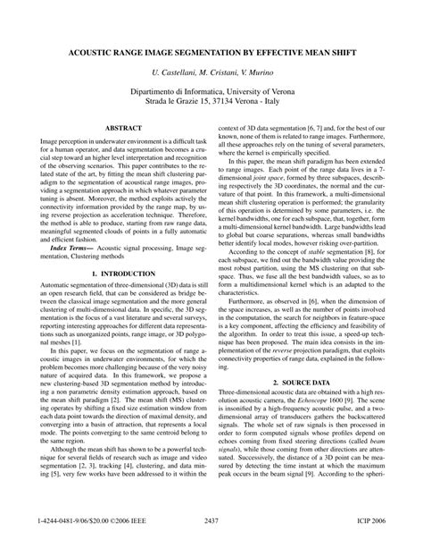 pdf acoustic range image segmentation by effective mean shift
