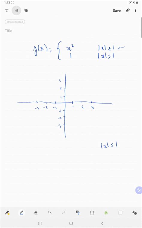solved sketch the graph of the piecewise defined function f x { x 2 if x ≤ 1 1 if x 1
