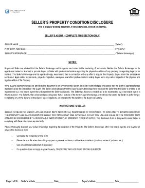 Fillable Online Sellers Property Condition Disclosure Statement Sample
