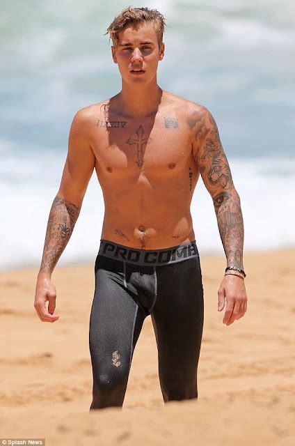 Justin Bieber Shows Off His Package In Skin Tight Swimming Trunks Are