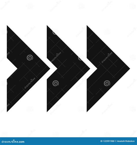 Icono De La Flecha En Simple Negro Stock de ilustración Ilustración