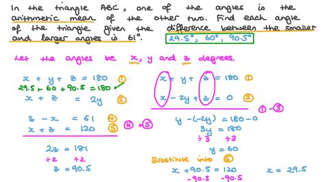 Question Video Forming And Solving A System Of Linear Equations In