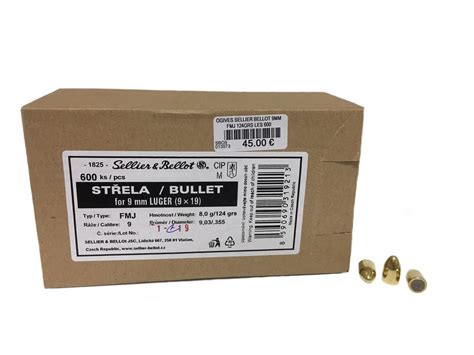 Ogives 9mm Luger FMJ 124 Grs SBO9