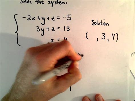 system of 3 equations 3 unknowns using substitution basic example youtube