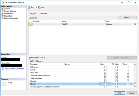 SQL Server Granting Permissions To A Database User Unix Server