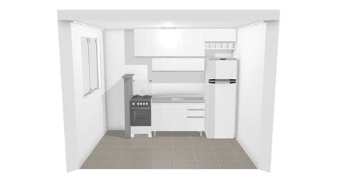 Cozinha Luciane De Priscila Planta 3D Mooble