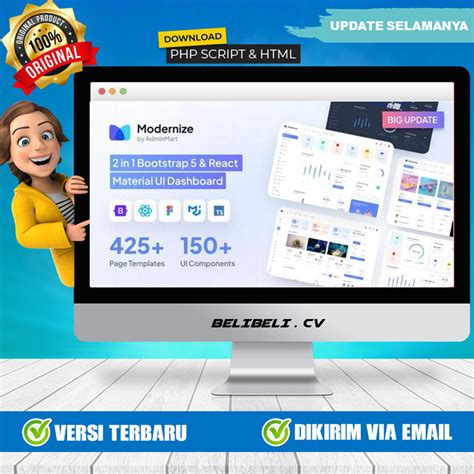 Jual Bootstrap Modernize React Mui Admin Dashboard Shopee