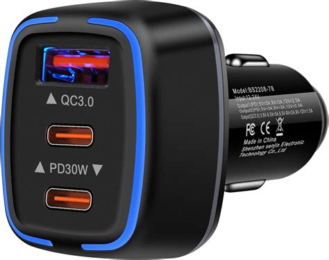 Amazon co jp Hootek シガーソケット USB 車 充電器 3ポート カーチャージャー 56W PD QC3 0対応 急速