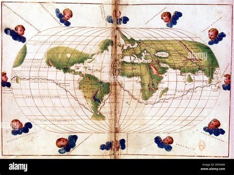 Carte Du Monde De La Route Prise Par Ferdinand Magellan C1480 1521