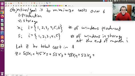 linear programming production scheduling example youtube