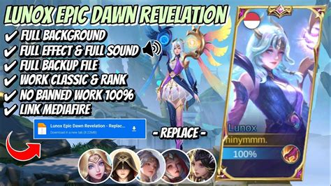 Script Skin Lunox Epic Dawn Revelation No Password Full Effect