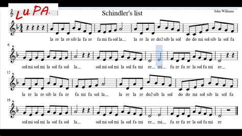 Schindler S List Giornata Della Memoria Flauto Note Spartito