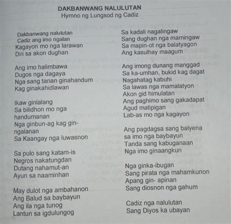 1 Tungkol Saan Ang Nabasang Awiting Bayan 2 Ayon Sa Awiting Bayan Ano