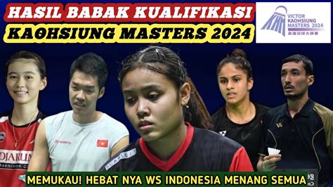 Menang Berjamaah Hasil Semua Sektor Kualifikasi Badminton Kaohsiung