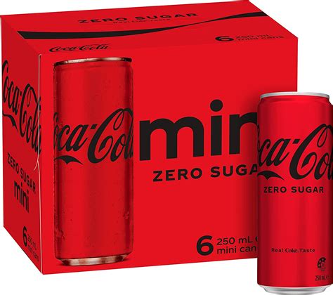 Coca Cola Zero Sugar Soft Drink Mini Can Multipack 6 X 250 Ml EMEGA