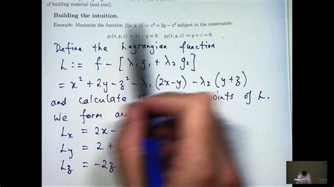 lagrange multipliers 2 constraints youtube