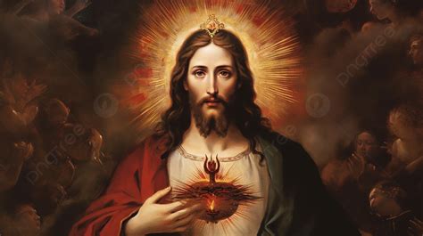 Fondo Jesus Tiene El Corazon De Cristo En Su Mano Fondo Imagen Del