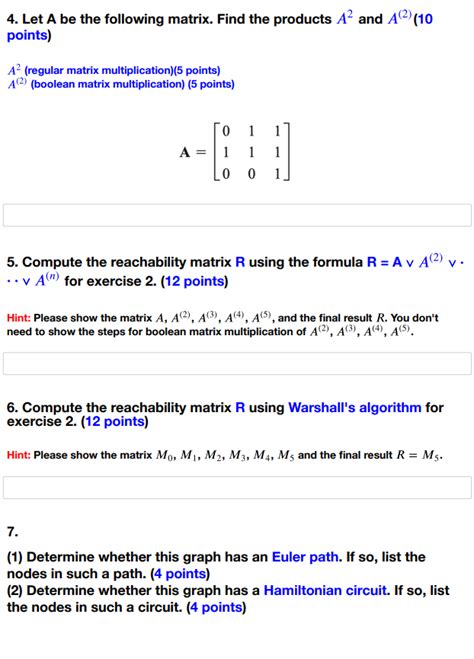 solved 1 find the adjacency matrix and adjacency relation