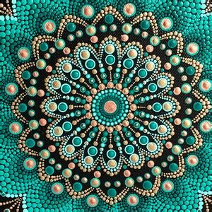 Vibrant Dot Mandala Hand Painted On Black Stretched Canvas Etsy