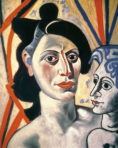Premium Ai Image Picasso Painting Big Heads Female By Pablo Picasso
