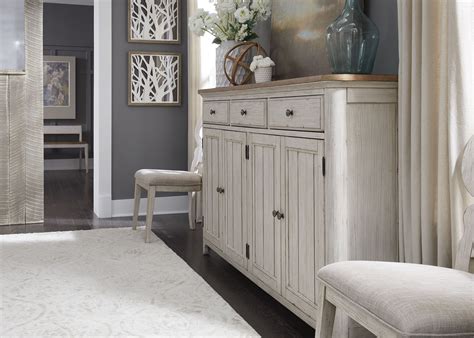 Farmhouse Reimagined Antique White Hall Buffet White Dining Room