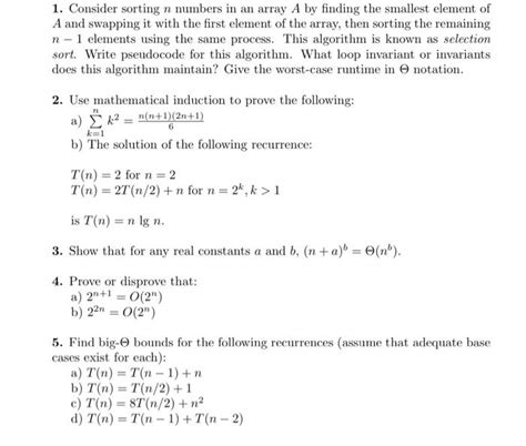 solved 72 1 consider sorting n numbers in an array a by
