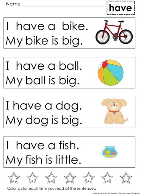 First Grade Sentences With Sight Words