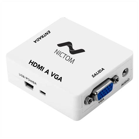Convertidor Conversor Adaptador HDMI A VGA Nictom Activo Con Audio Local